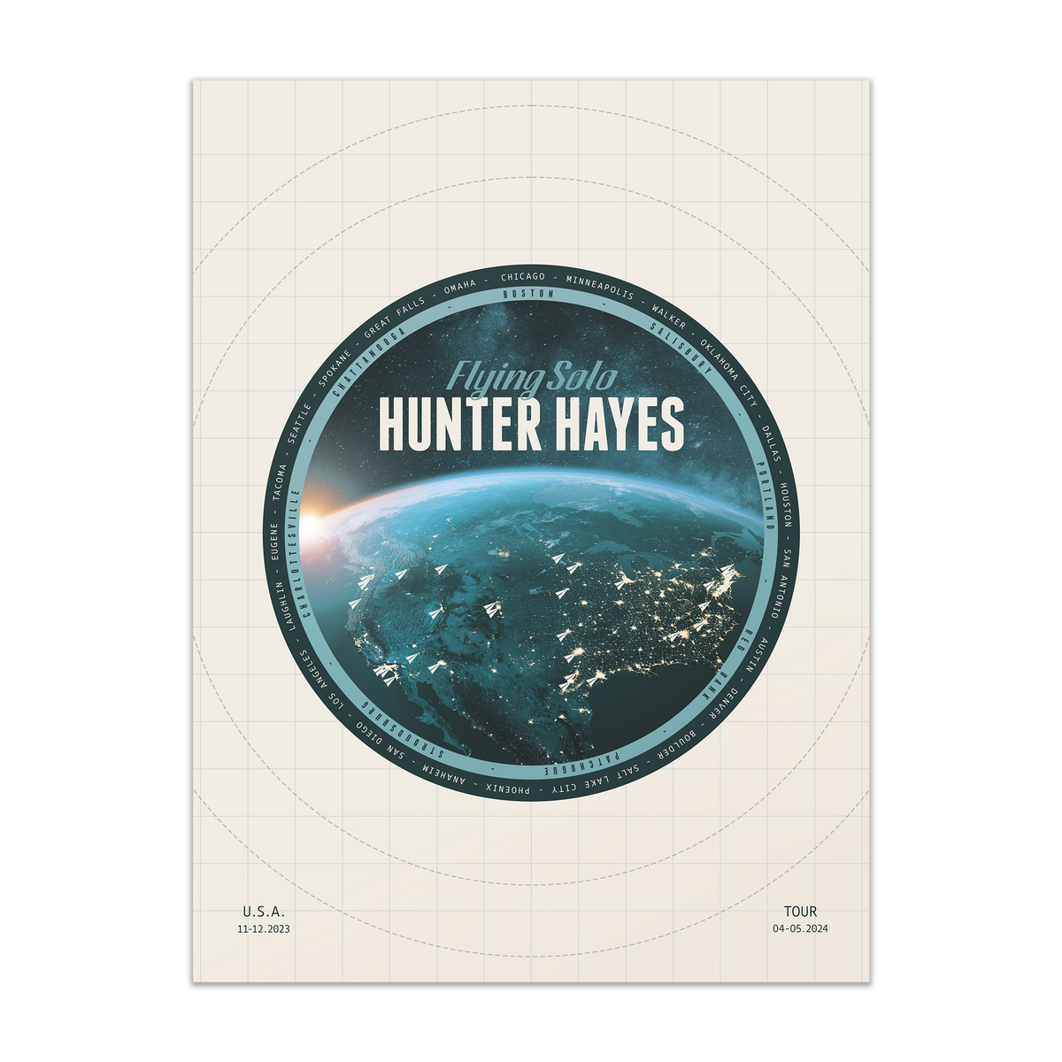Flying Solo Tour Poster – Hunter Hayes Merch